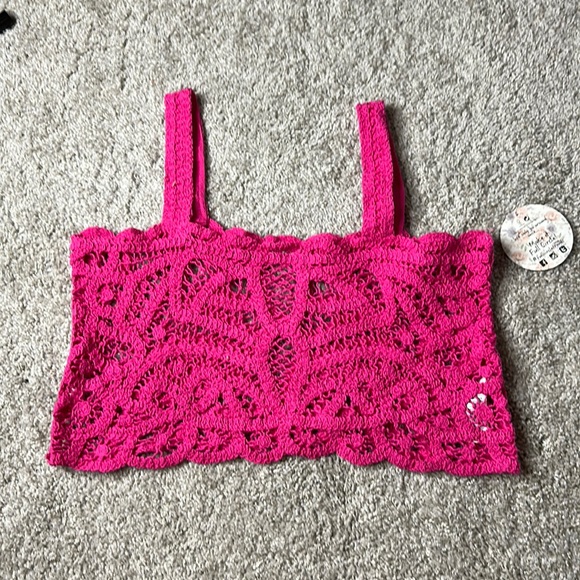 Jolie & Joy by FCT With Love | Tops | 46 Pink Crocheted Crop Top | Poshmark